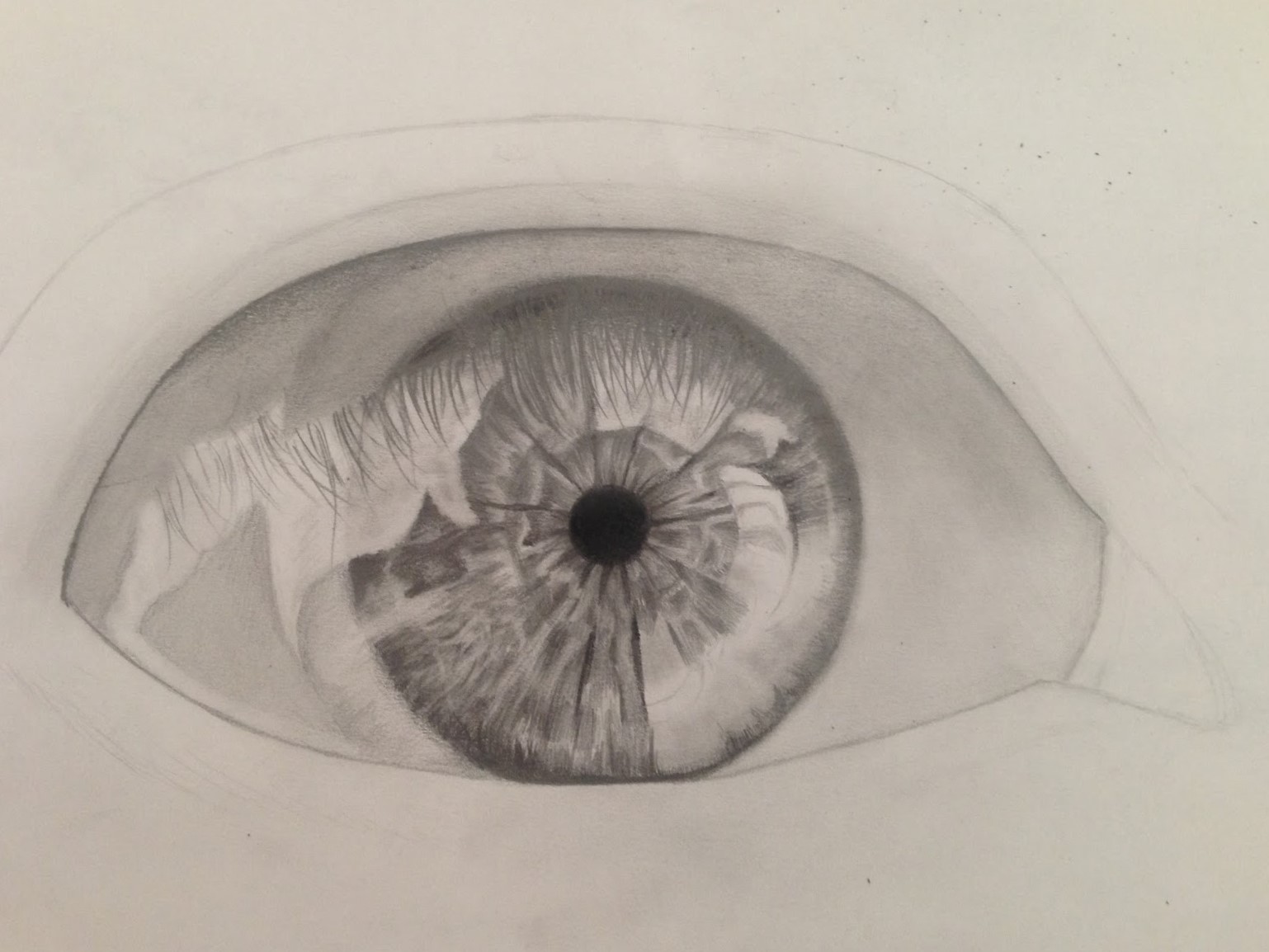 Hyperrealism - drawing of an eye - Dreams of an Architect