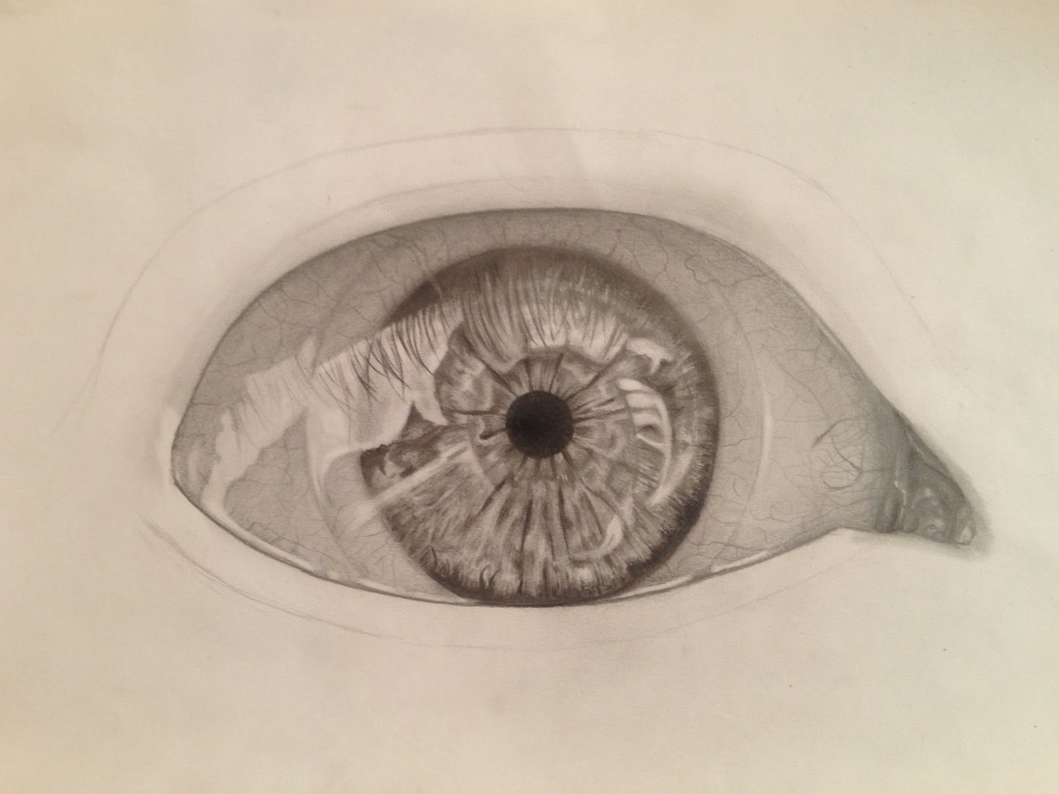 Hyperrealism - drawing of an eye - Dreams of an Architect