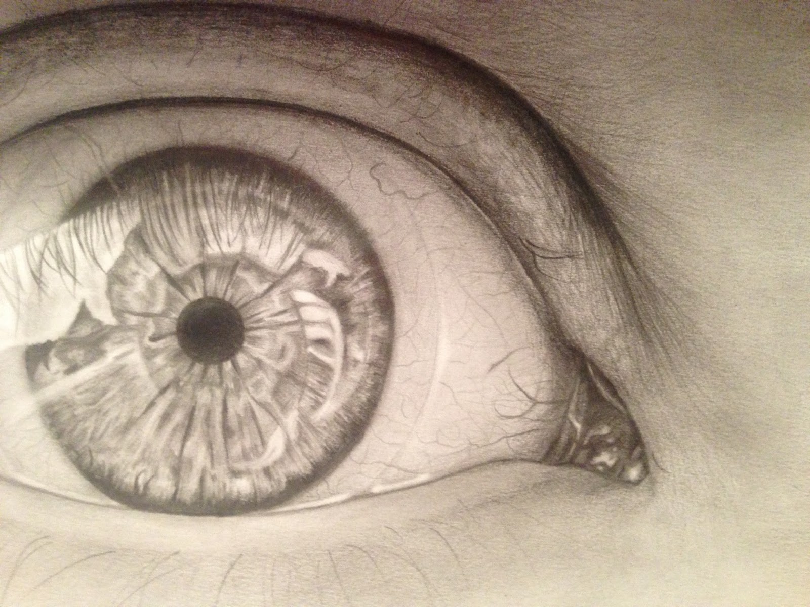 Hyperrealism - drawing of an eye - Dreams of an Architect