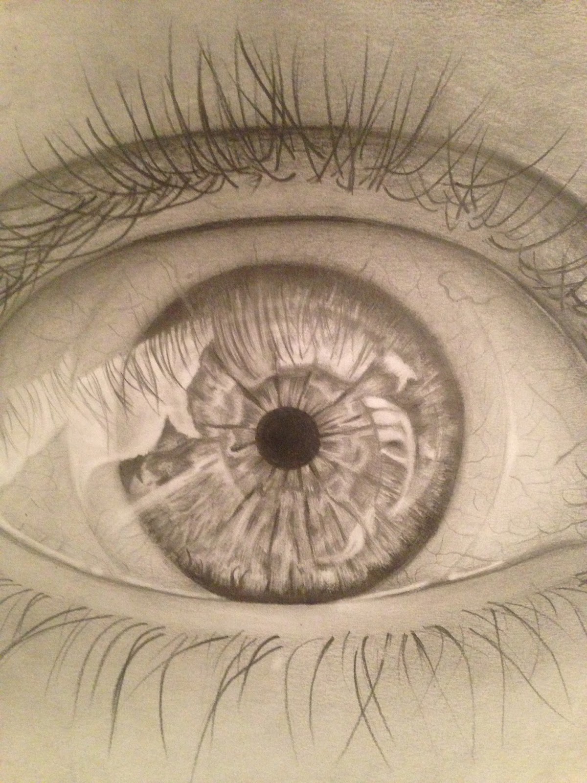 Hyperrealism - drawing of an eye - Dreams of an Architect