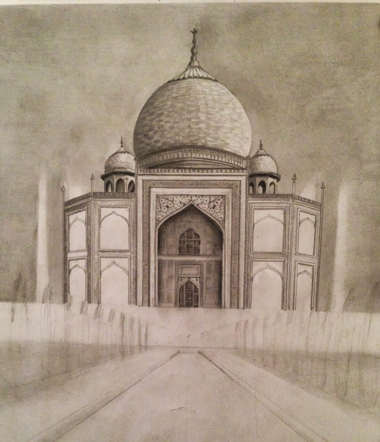 Taj Mahal - pencil drawing - Dreams of an Architect