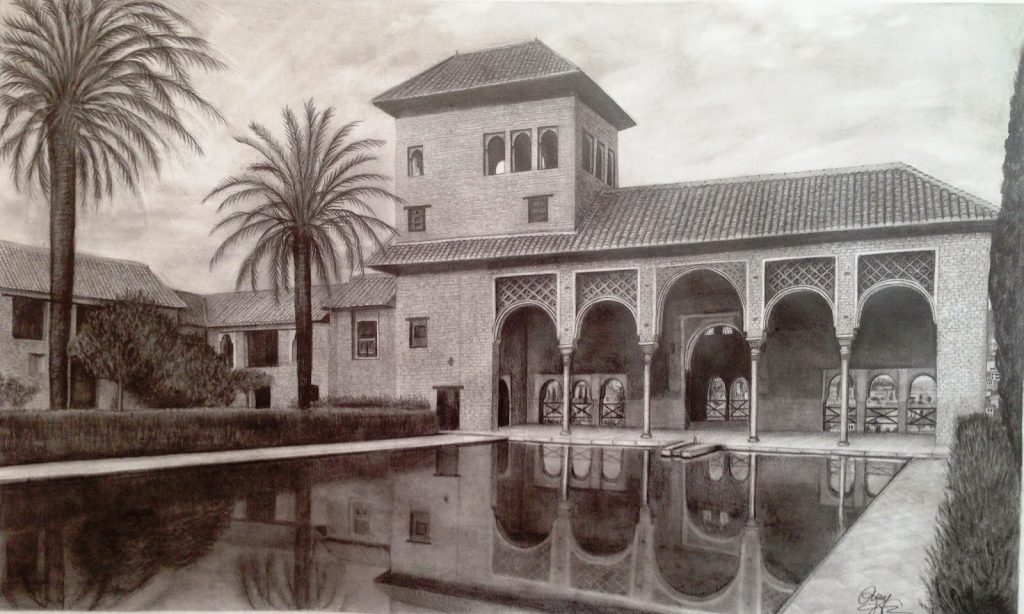 Alhambra Palace - pencil drawing - Dreams of an Architect
