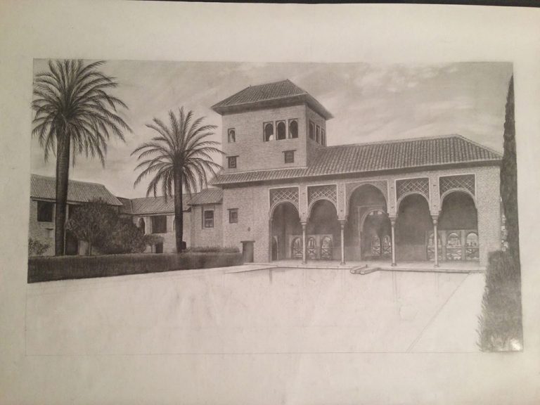 Alhambra Palace - pencil drawing - Dreams of an Architect