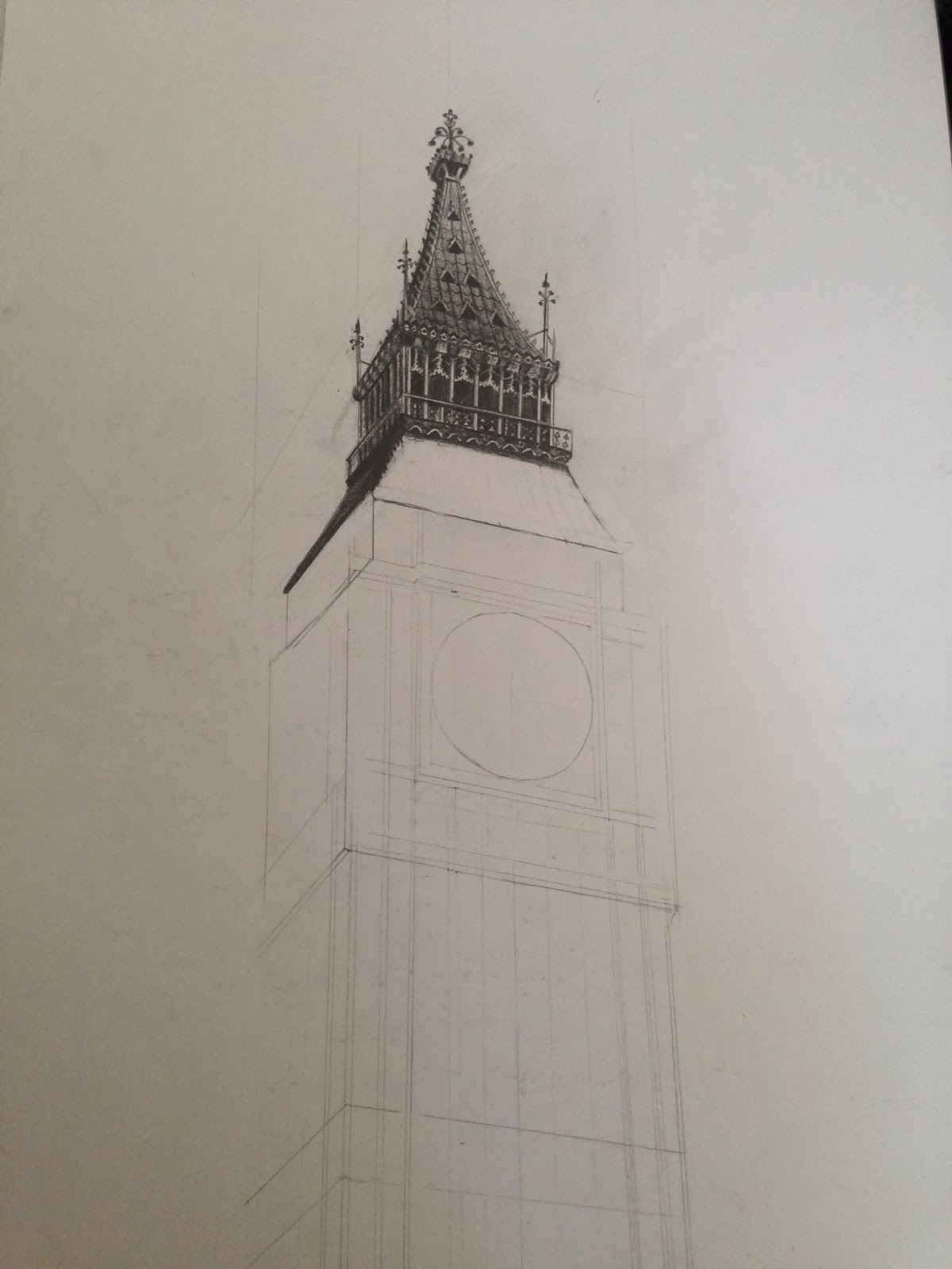 Big Ben - pencil drawing - Dreams of an Architect