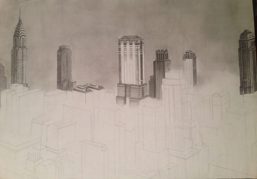 New York - pencil drawing by Monica Cîrstea and Cosmin Neacșu - Dreams ...