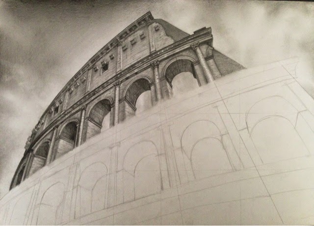 Colosseum - pencil drawing - Dreams of an Architect