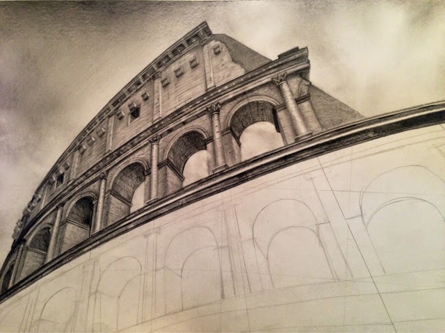 Colosseum - pencil drawing - Dreams of an Architect