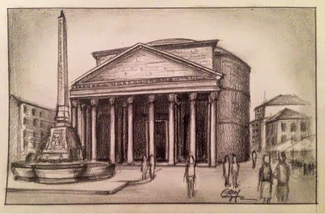 Sketch of the day #3 The Pantheon - Dreams of an Architect