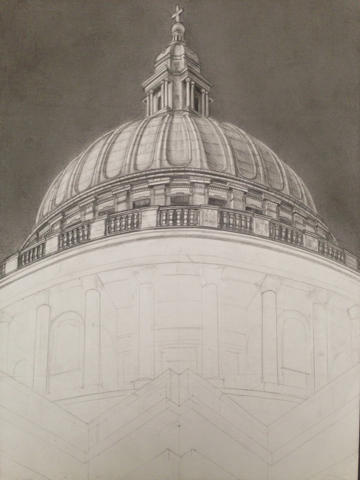 St. Paul's Cathedral - pencil drawing - Dreams of an Architect